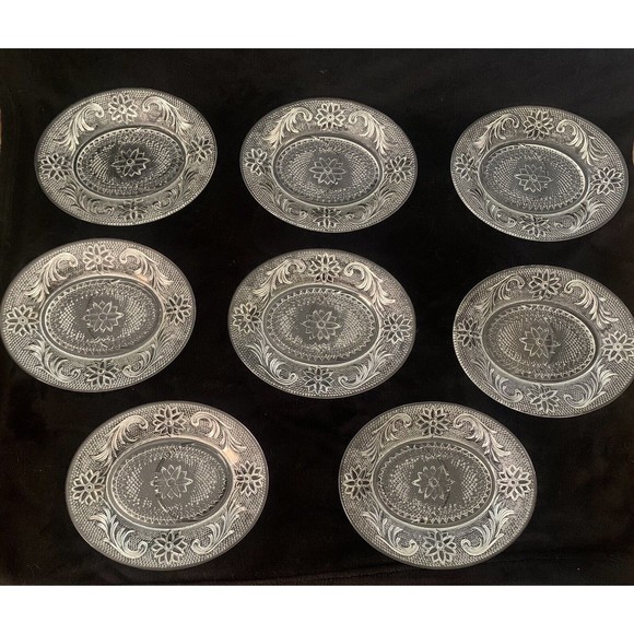 Indiana Glass | Dining | Vintage Set Of 8 Indiana Glass Tiara Chantilly ...